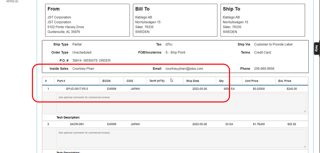 Tariff (HTS) not showing on commercial invoice - Software Bugs / Issues ...