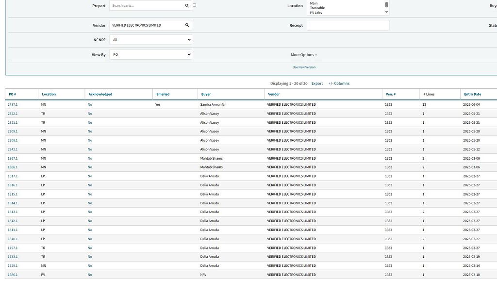 Internal Vendor Issue - Get Help & Support - Cetec ERP