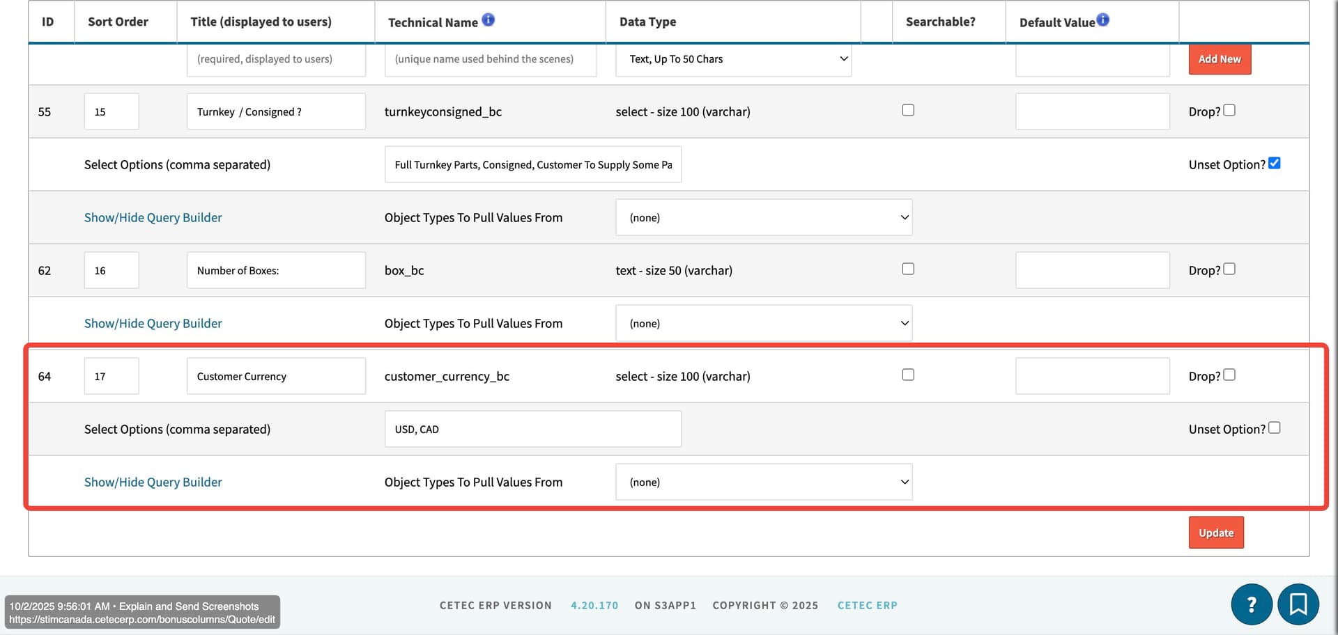 Production Order List - Customer Currency Field - Get Help & Support ...